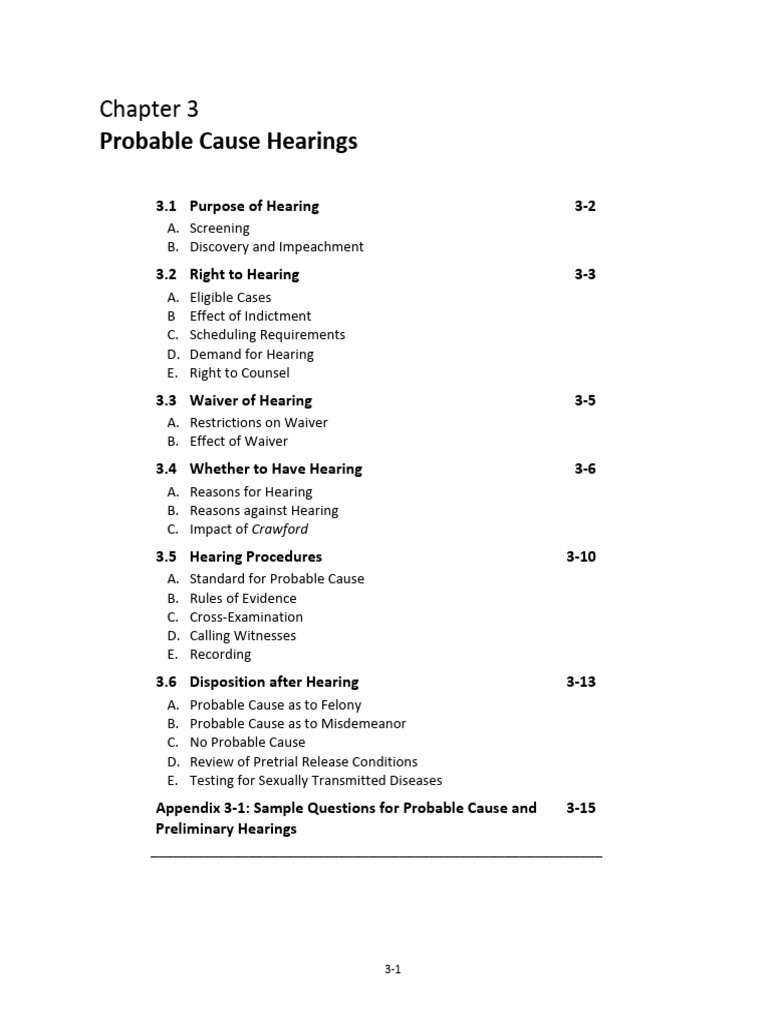CH 3 Probable Cause Hearings Mar. 2018 | PDF | Politics | Law