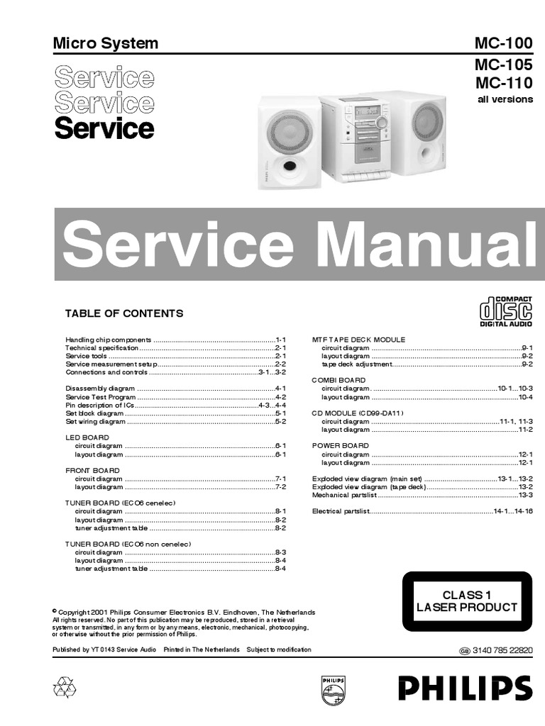 Philips MC105 | PDF | Compact Cassette | Compact Disc