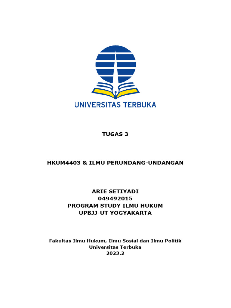 Hkum4403 Ilmu Perundang Undangan | PDF | Hukum