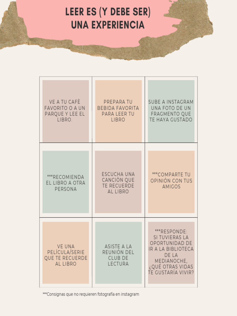 Bingo Literario: Actividades de Lectura | PDF