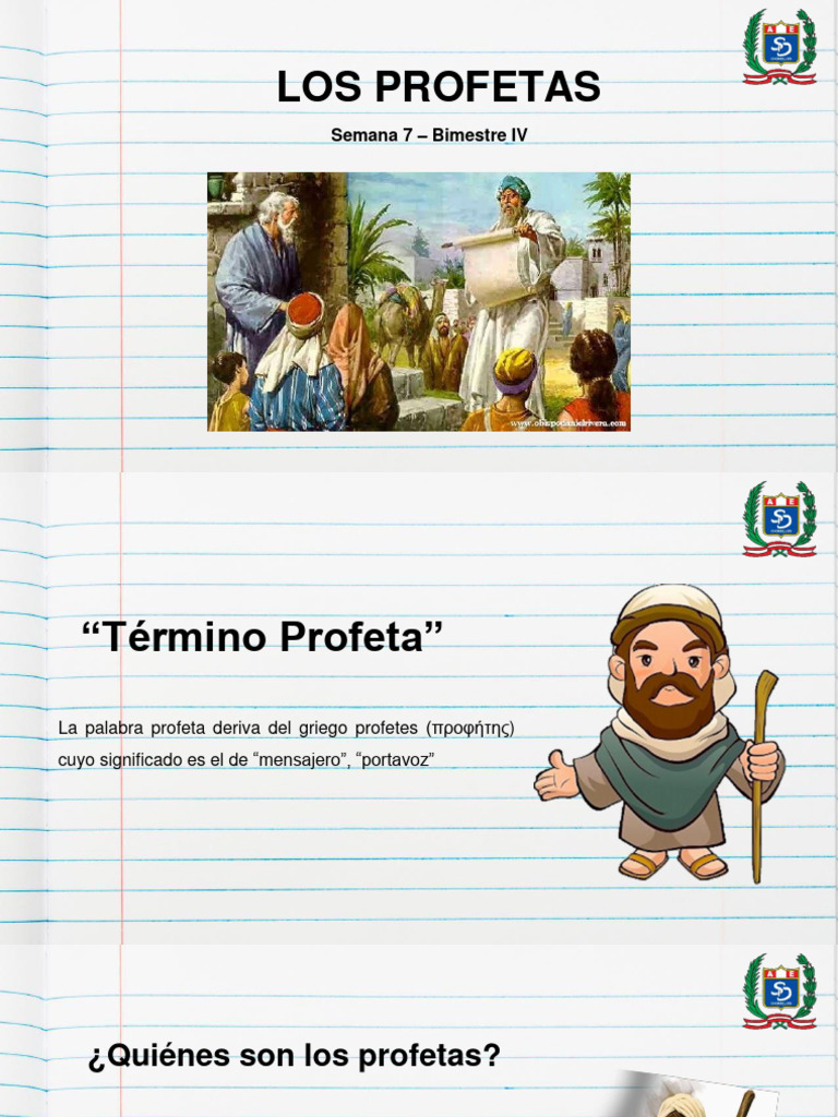 SEMANA 7 Los Profetas 1er Año | Descargar gratis PDF | Profeta | Ezequiel