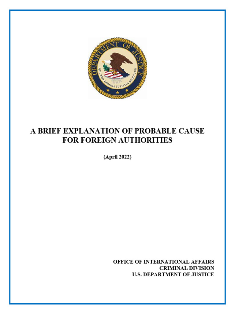 A Brief Explanation of Probable Cause For Foreign Authorities | PDF ...