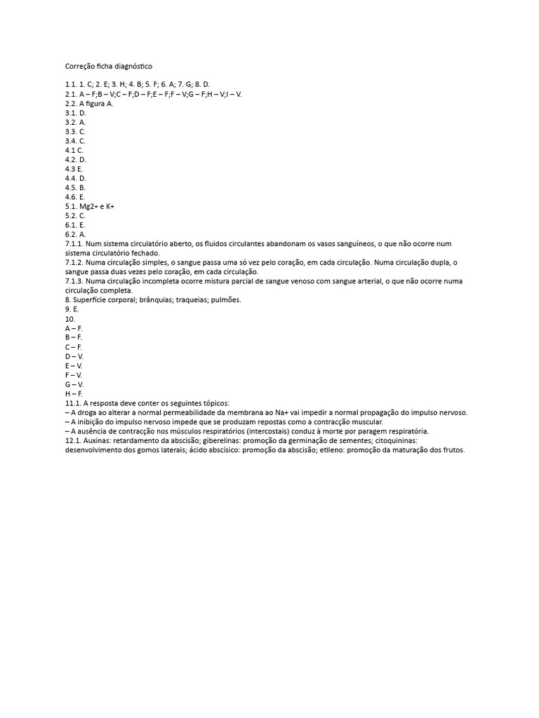 Correção Ficha Diagnóstico Pdf