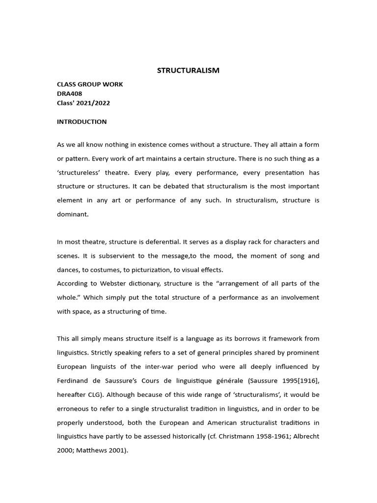 STRUCTURALISM | PDF | Morphology (Linguistics) | Word STRUCTURALISM | PDF | Morphology (Linguistics) | Word