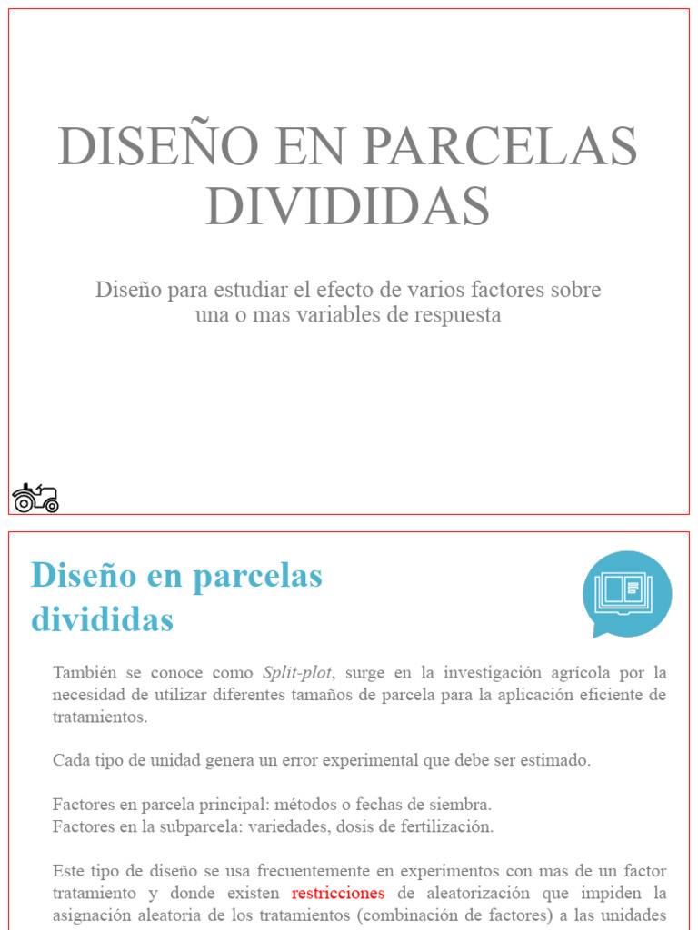 07 Diseño en Parcelas Divididas | PDF | Experimentar | Matemáticas ...