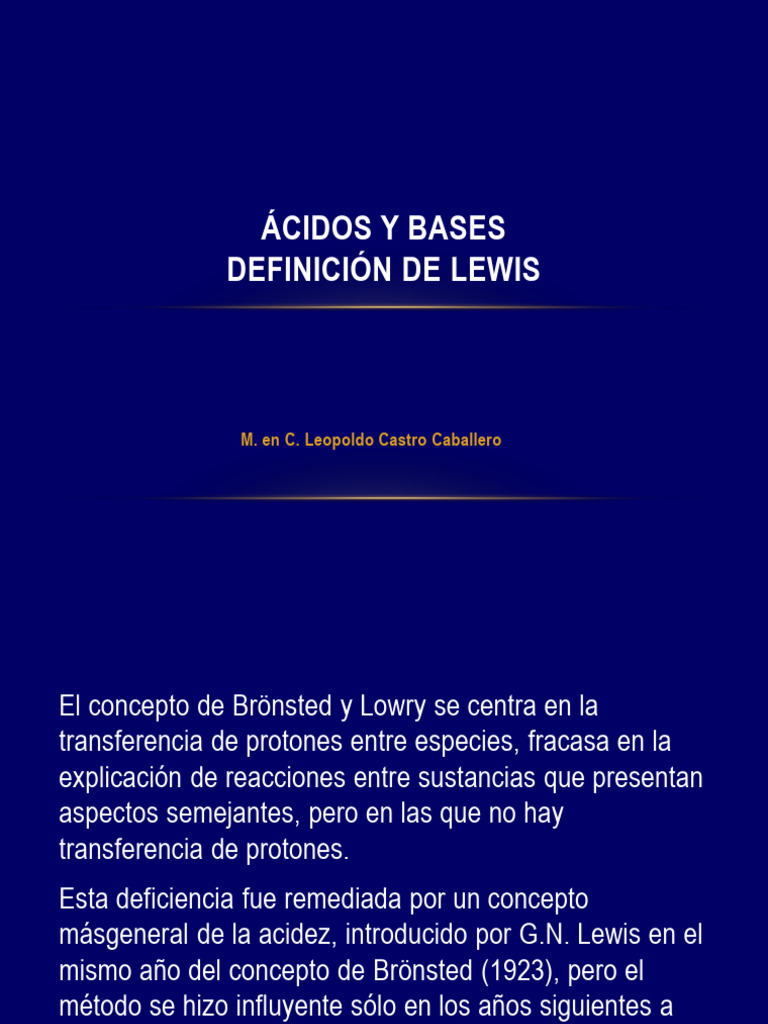Definición de Ácidos y Bases de Lewis | PDF | Ácido | Química analítica