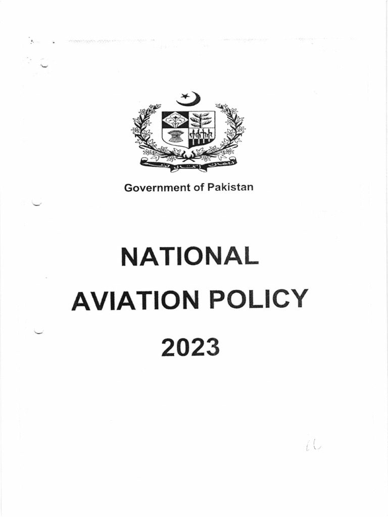 Pakistan National Aviation Policy 2023 | PDF | Aviation | Airport