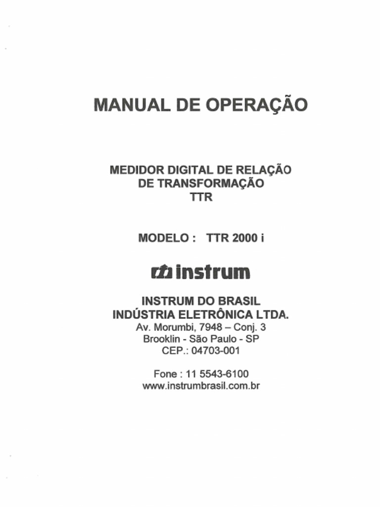 MANUAL TTR 2000i | PDF