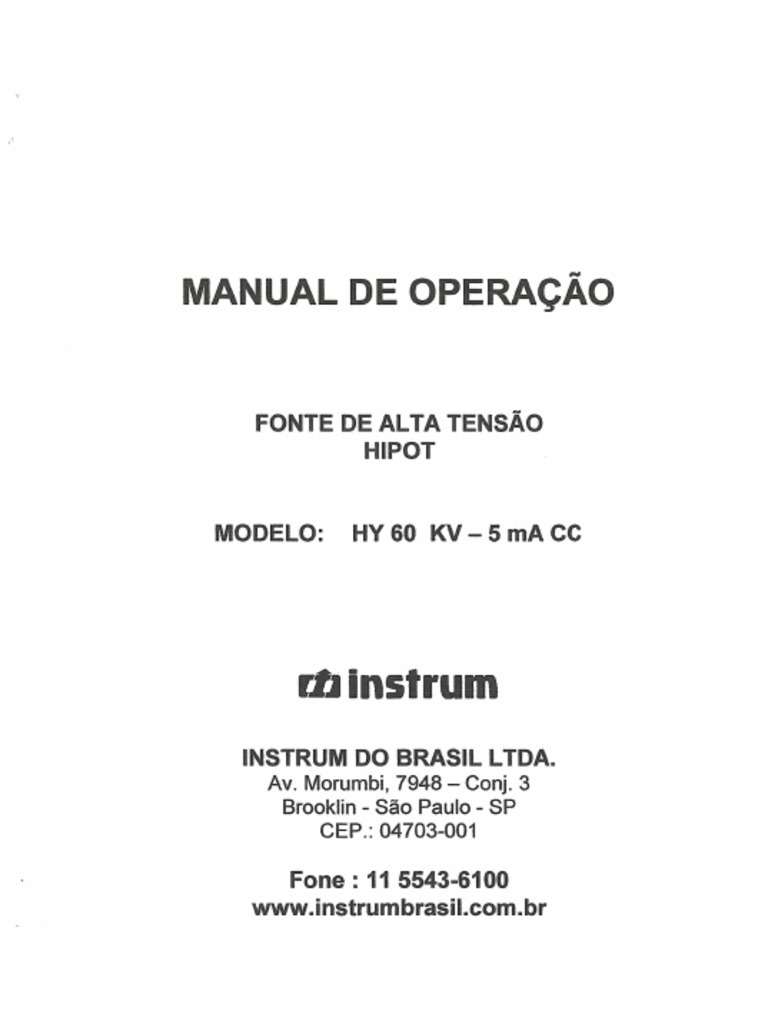 Manual Hypot Instrun | PDF