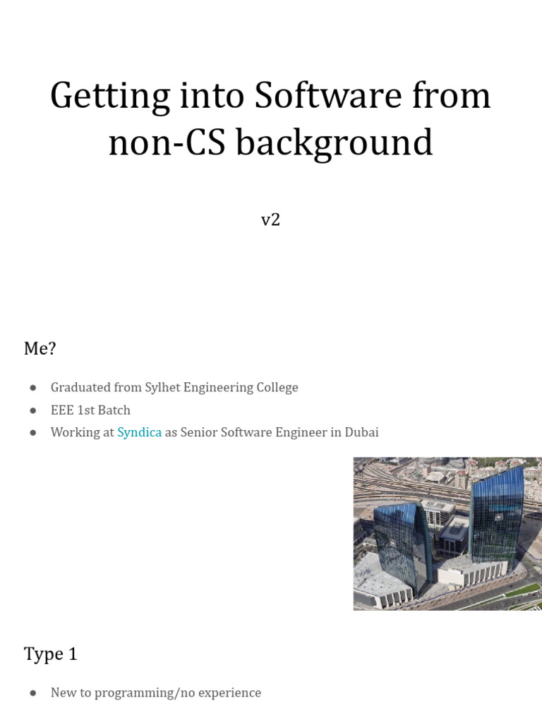 Getting Into Software From non-CS Background | PDF