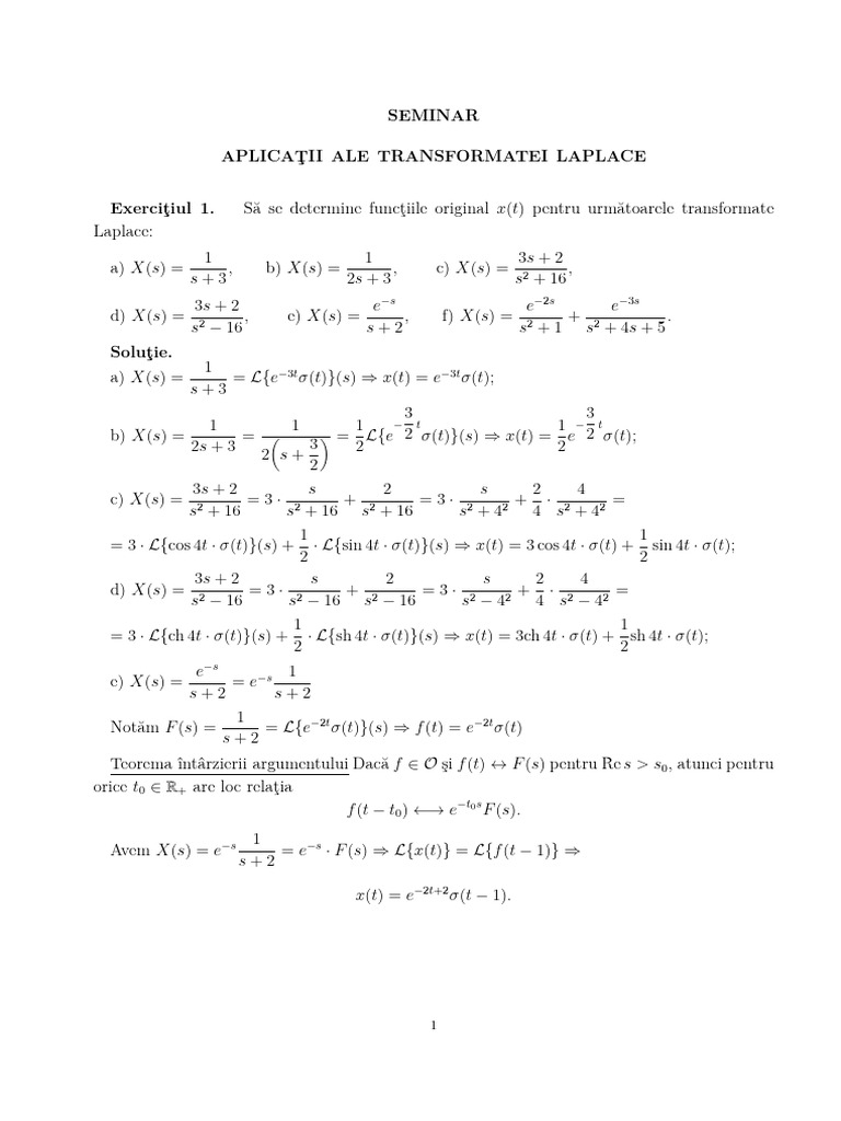 S2-Transformata Laplace | PDF
