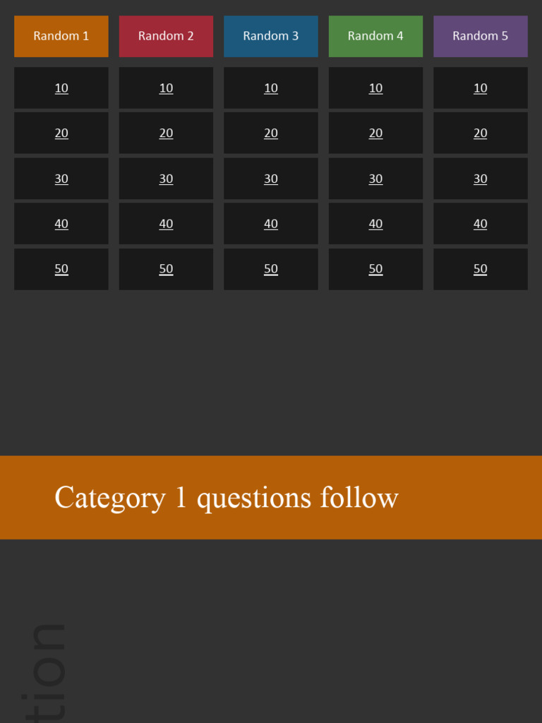 Simple Jeopardy Style Game | PDF