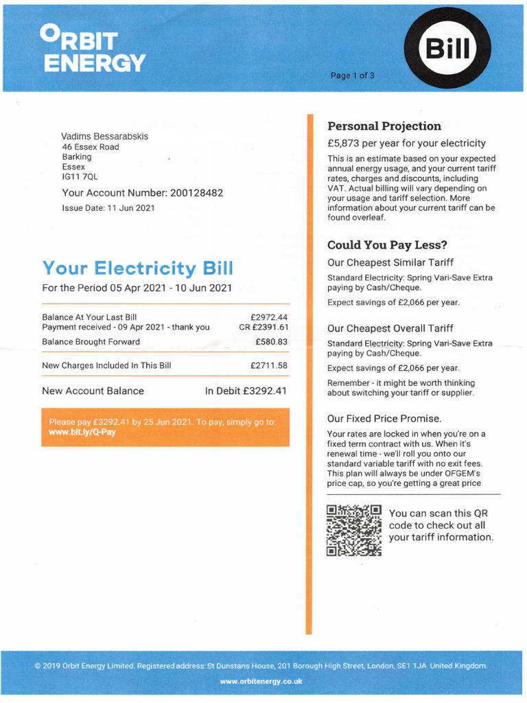 Копия Bill Electric C Berzan | PDF | Cheque | Annual Percentage Rate