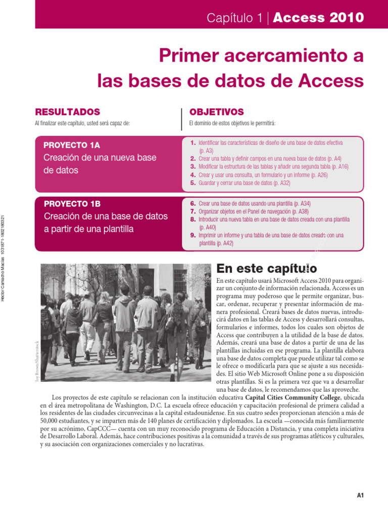 Primer Acercamiento A Las Bases de Datos de Access. (Héctor Camacho Macías) (Z-Library) | PDF ...