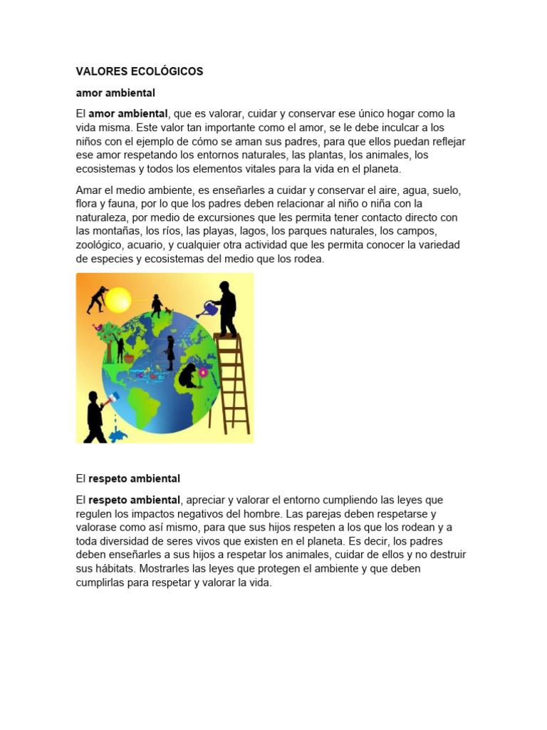 Valores Ecológicos | Descargar gratis PDF | Entorno natural ...