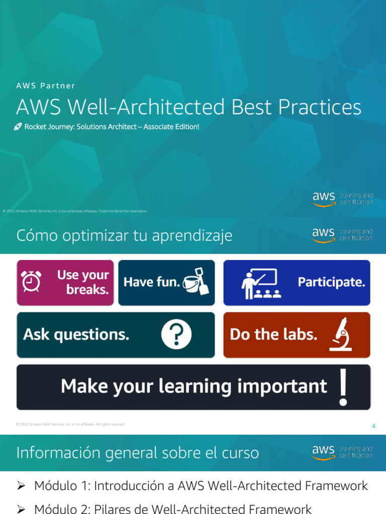AWS Partner-Well-Architected Best Practices | PDF | Servicios web de Amazon | Computación en la nube