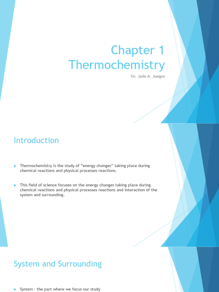Chapter 1 Thermochemistry | PDF