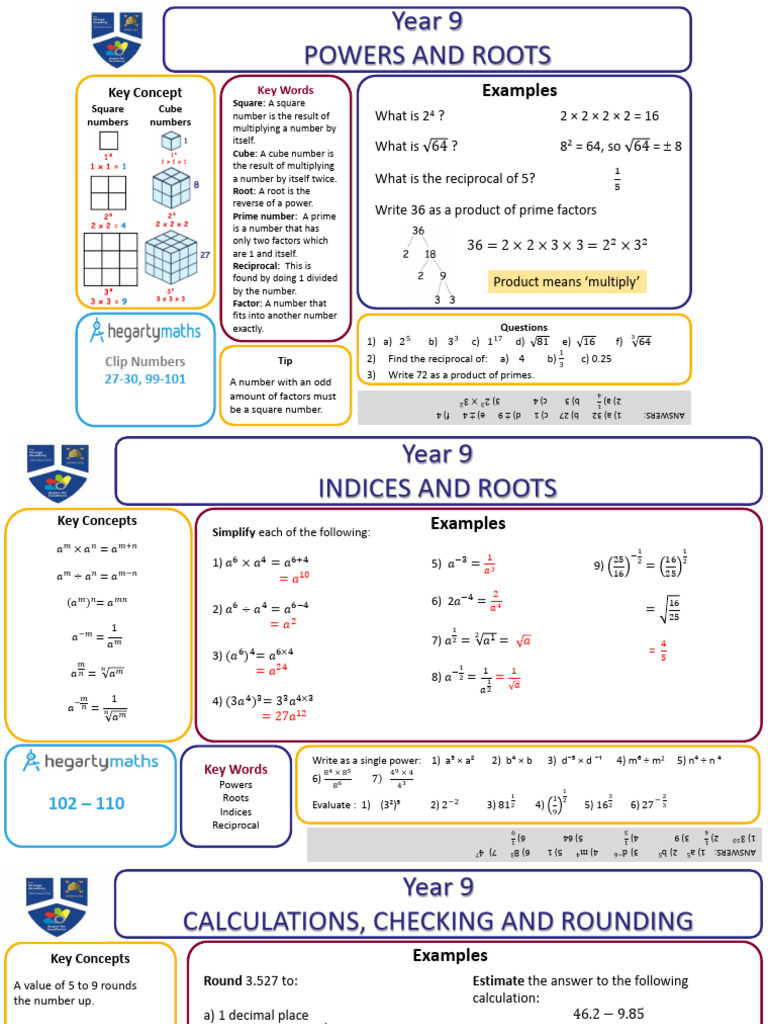 Unit 1 and 2 Y9 Higher | PDF | Numbers | Significant Figures
