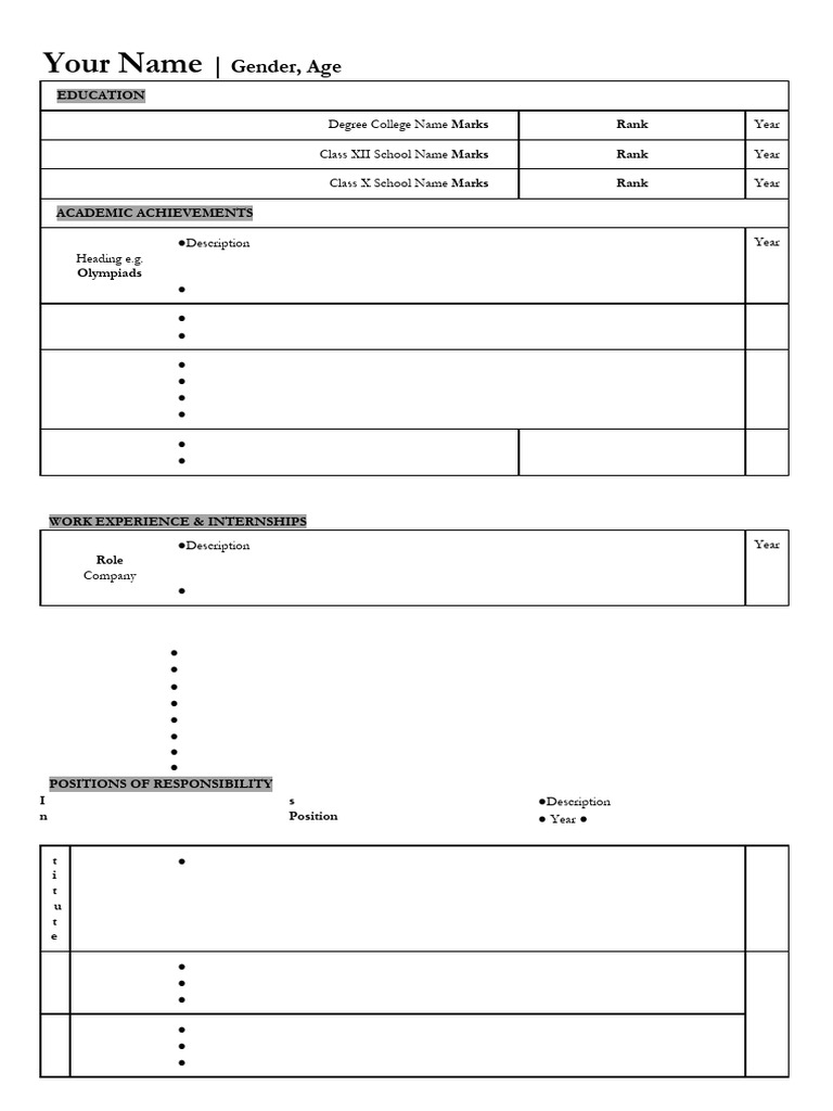 CV Format | PDF