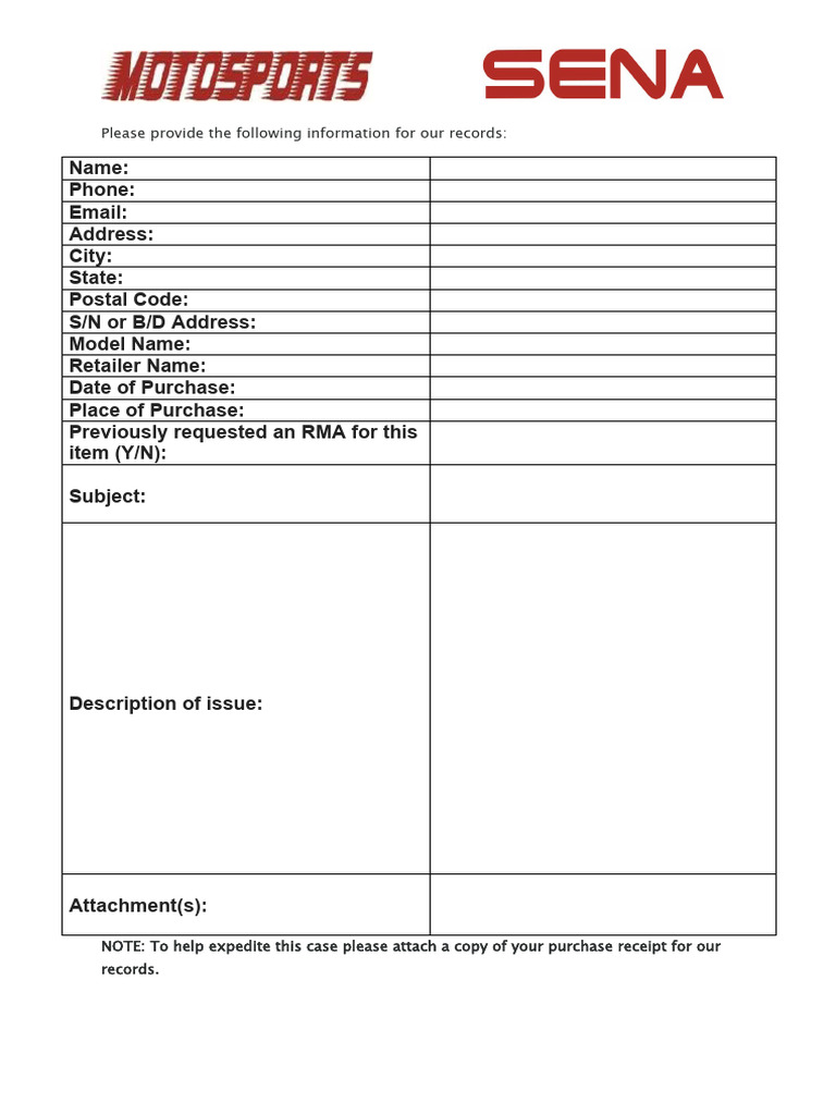 RMA Request Form For Customers | PDF RMA Request Form For Customers | PDF