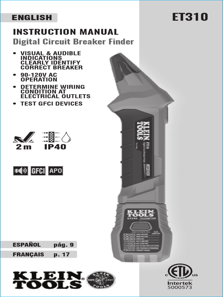 Et310-Instructions Web | PDF | Alternating Current | Mains Electricity