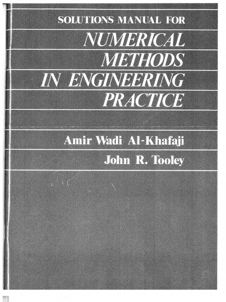 Solutiosn Manualof Numerical Methodsin Engineering Practice | PDF