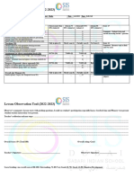 Lesson Observation Form | PDF