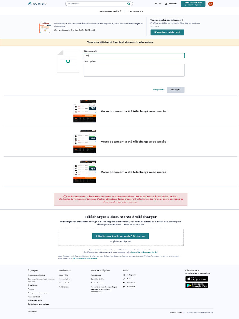 Téléverser Un Document - Scribd | PDF | Logiciel | Informatique