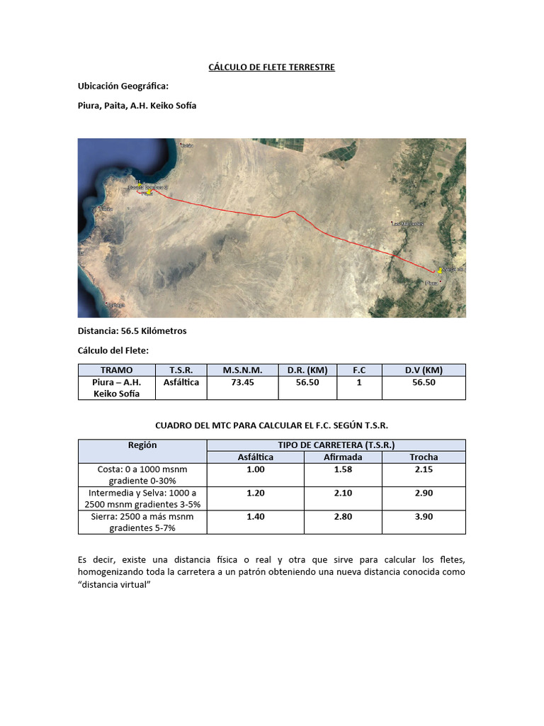 Calculo de Flete Terrestre Usando Indices Unificados | PDF | Ciencia y ...