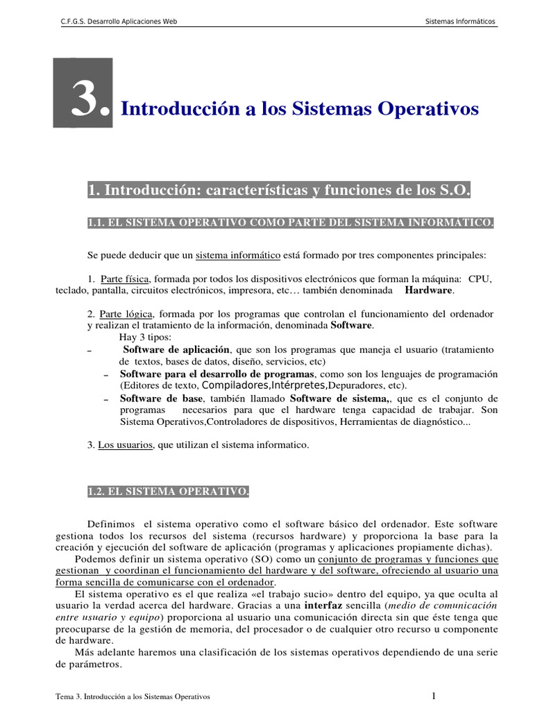 Tema 4. Introduccion A Los Sistemas Operativos | PDF | Sistema operativo | Software libre