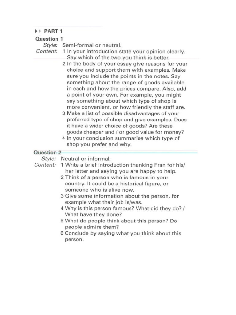 Writing Practice For OTE 2-Style and Content | PDF
