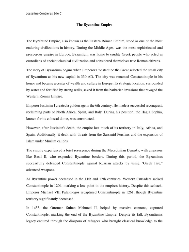 The Rise and Fall of the Byzantine Empire | PDF | Travel | History