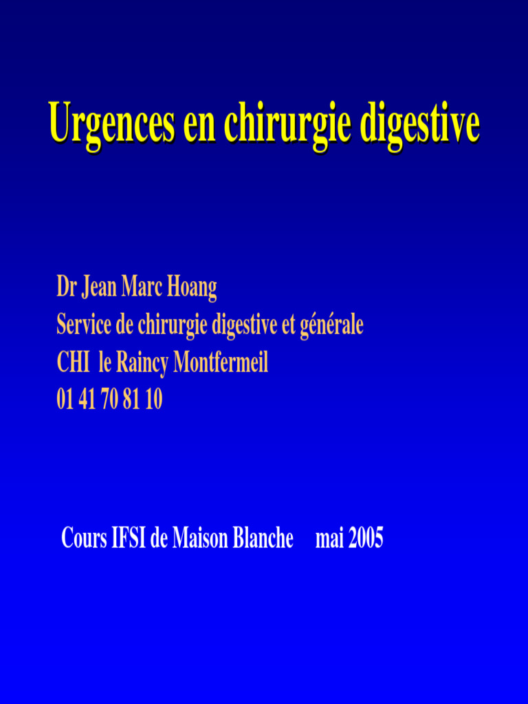 Urgences Chirurgie Digestive | PDF