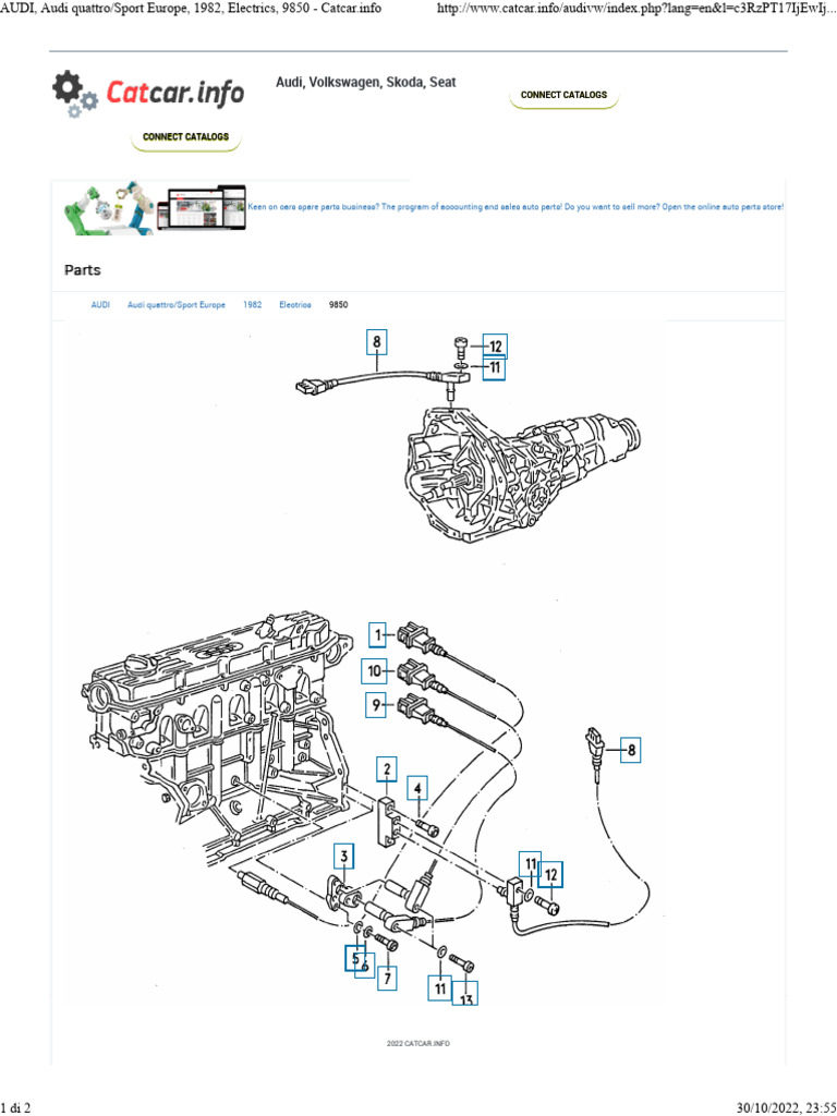 AUDI, Audi Quattro - Sport Europe, 1982, Electrics, 9850 - Catcar ...