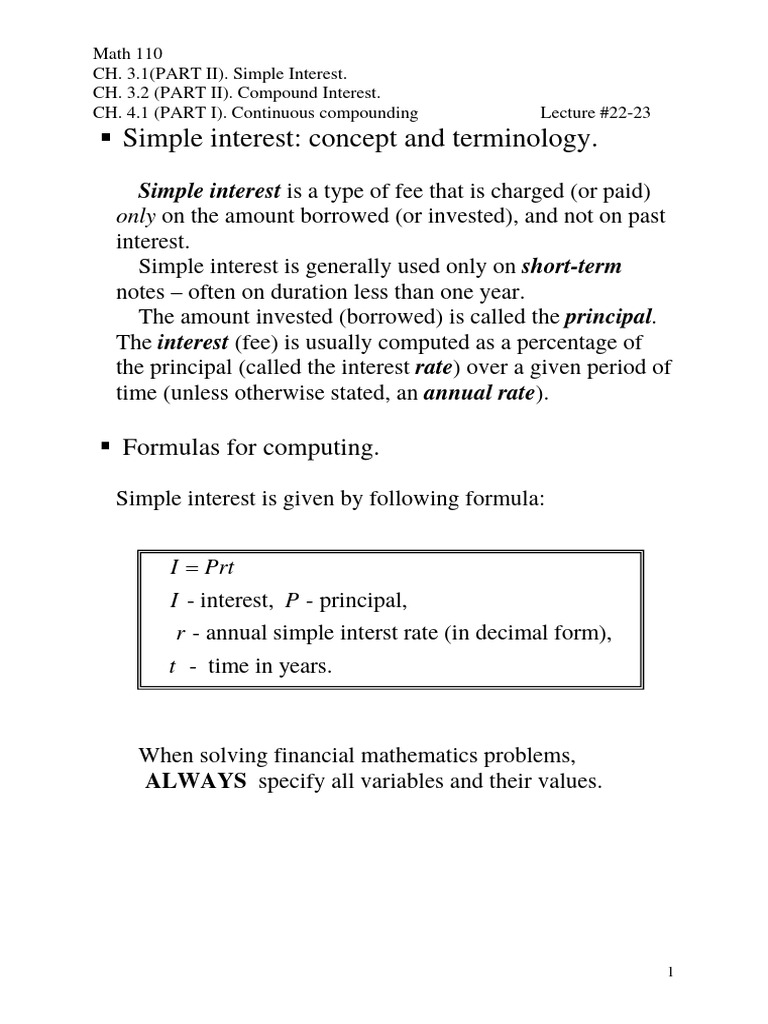 Lecture 22 23 | PDF | Interest | Compound Interest