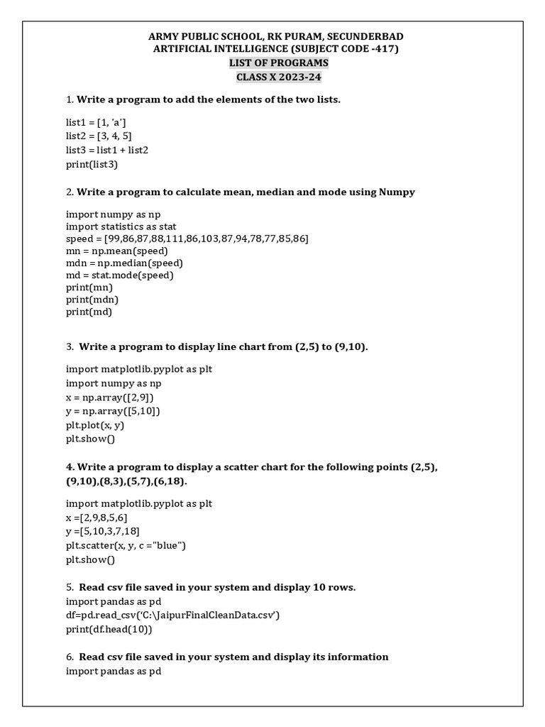 Class X Python Programs (1) - 1 | PDF | Software Engineering | Computer Science