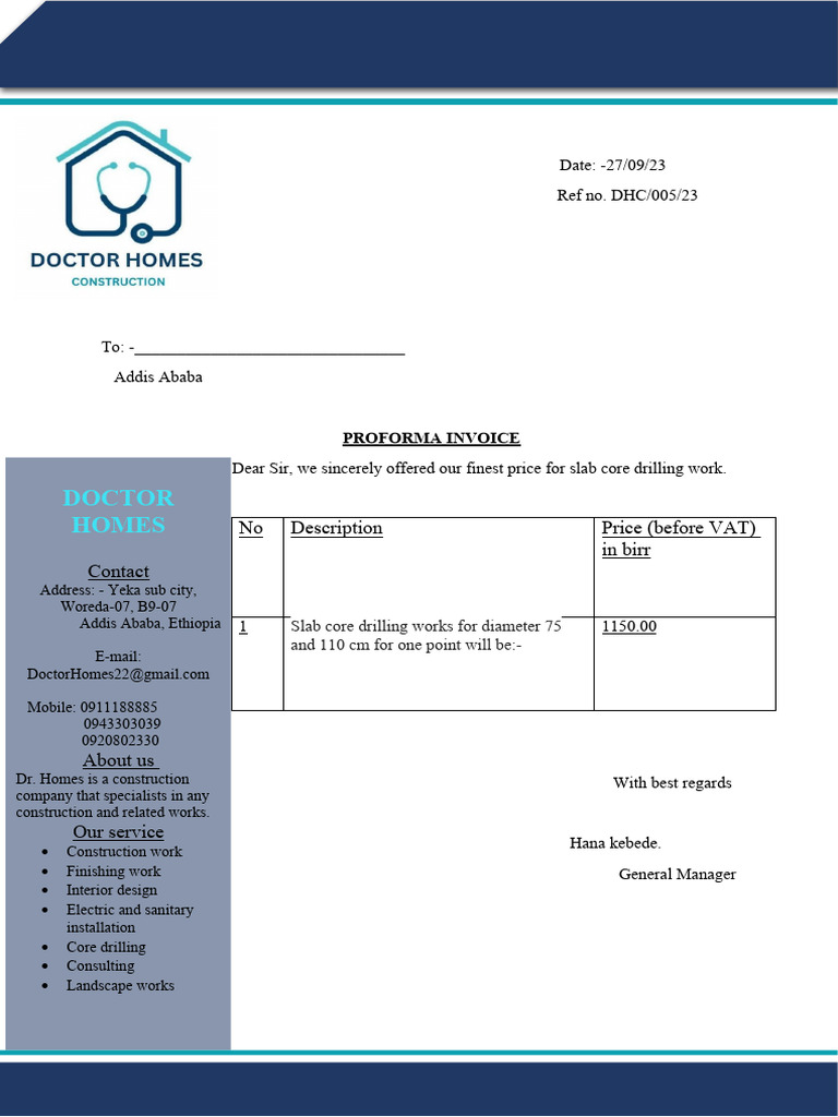 Proforma Invoice For Design Modification | PDF | Technology & Engineering