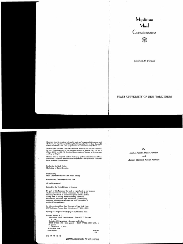 Robert Forman - Mysticism, Mind, Consciousness - Whole Book | PDF ...