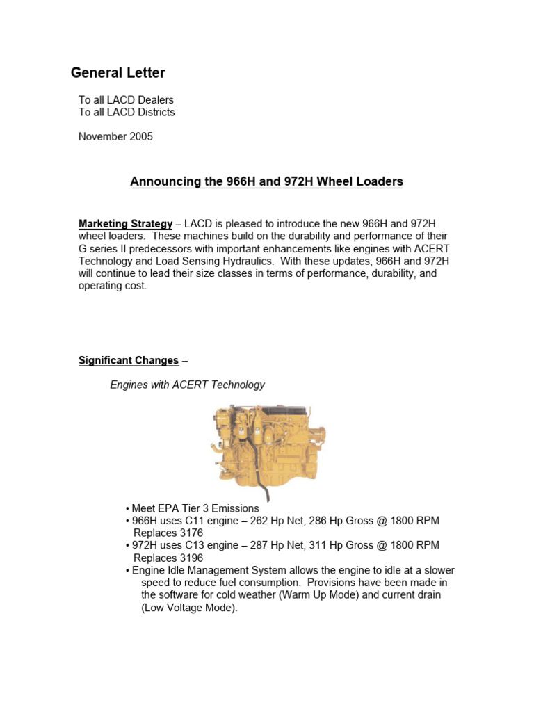 Announcing The 966H and 972H Wheel Loaders | Download Free PDF ... Announcing The 966H and 972H Wheel Loaders | Download Free PDF ...
