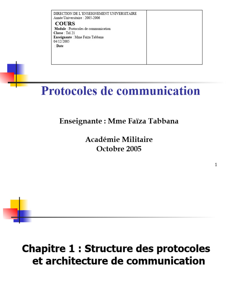 chapitre1protocole de communication | PDF | Informatique | Transmission des données
