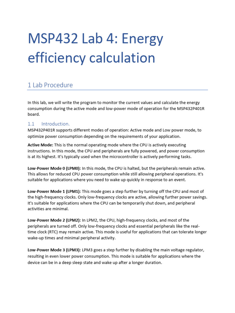 CE6302 Lab 4 Manual - Energy Efficiency | PDF | Central Processing Unit | Power Supply