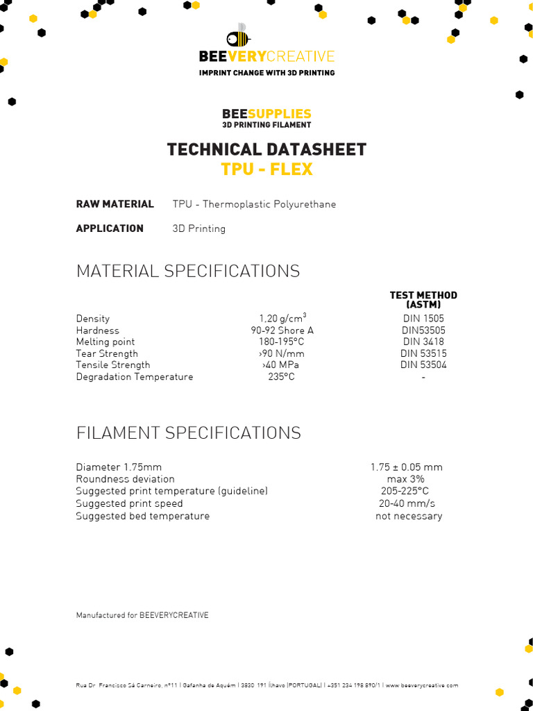Technical Datasheet: Material Specifications | PDF