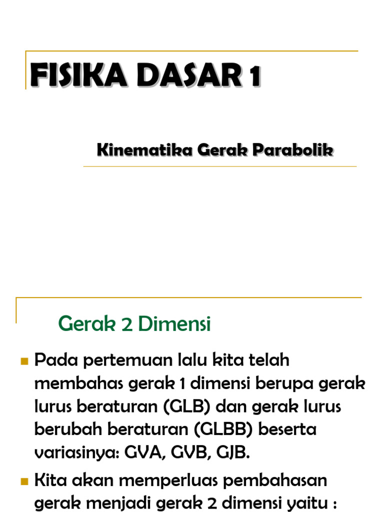 Gerak Parabolik | PDF