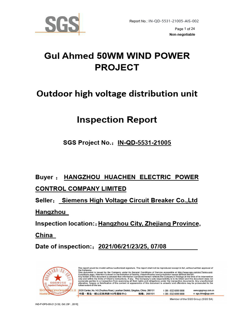 IN-QD-5531-21005-AIS-002 DS and ES Inspection Report-Gul Ahmed | PDF ...