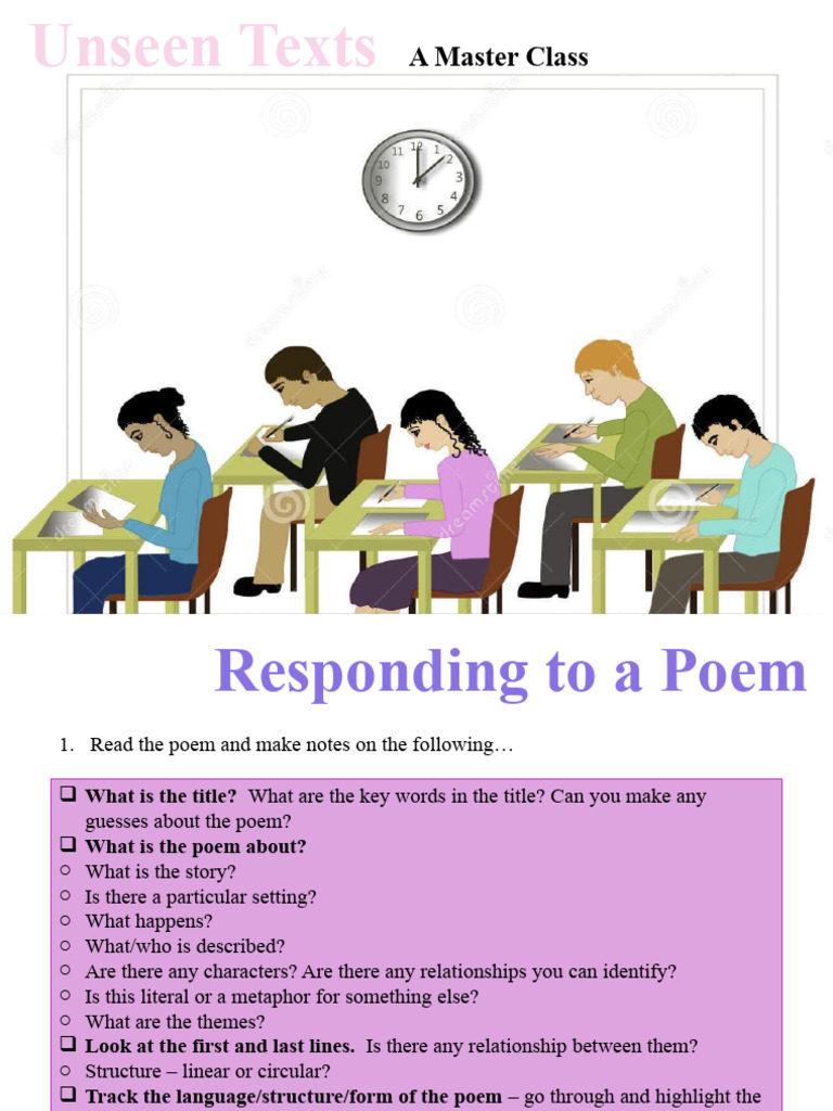 Unseen Texts Masterclass | PDF | Verb | Noun