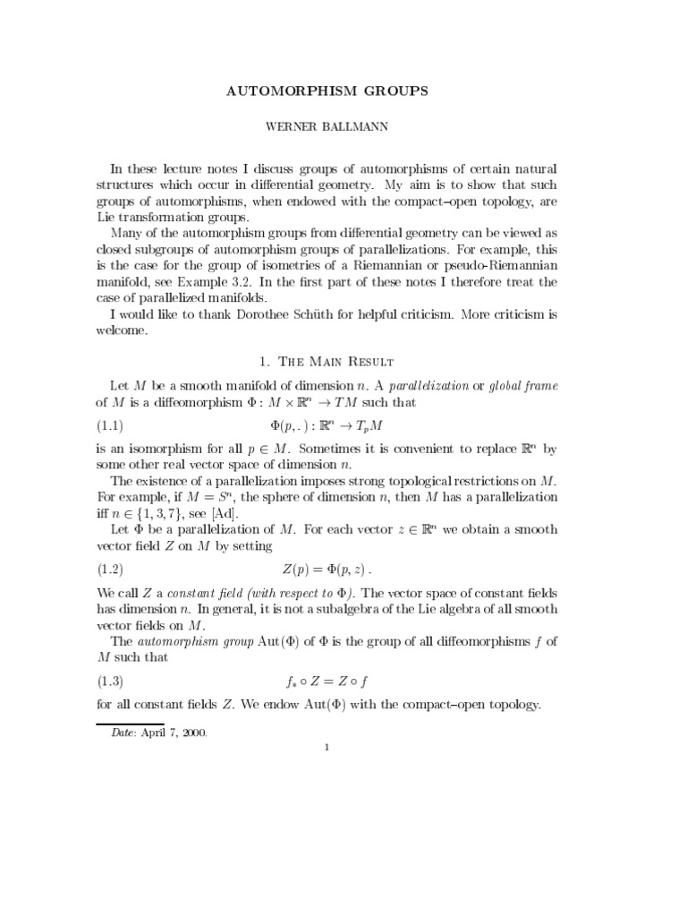 Automorphism Groups | PDF