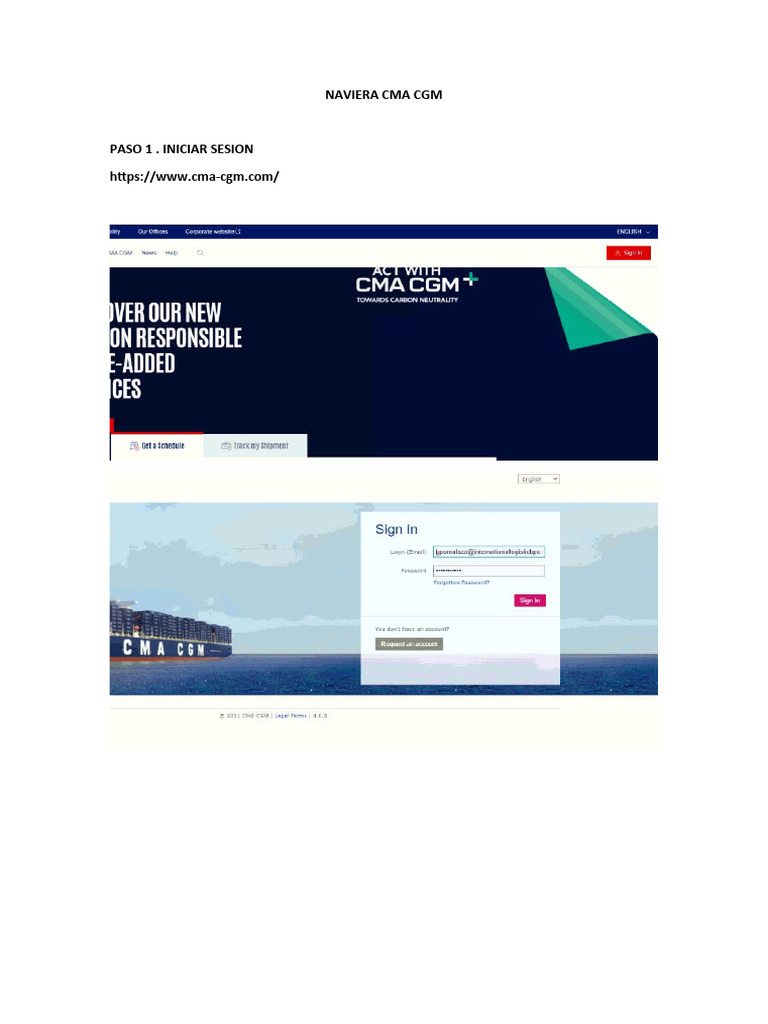 Procedimiento Aviso de Llegada - Cma CGM | PDF