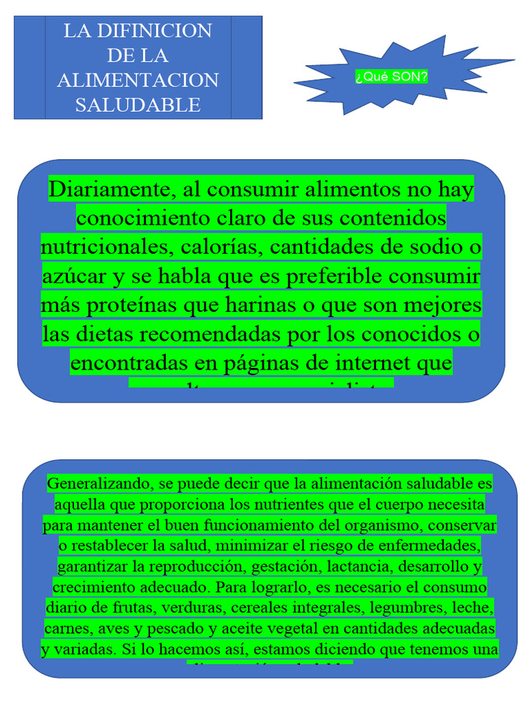 Definición de Alimentación Saludable | PDF