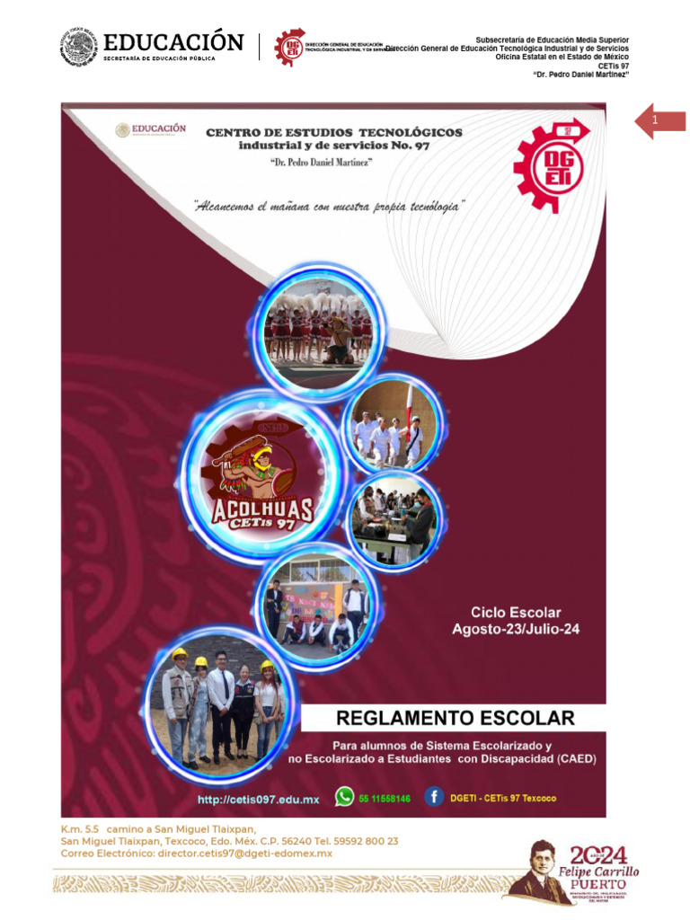 Reglamento Escolar CETis 97 Texcoco | PDF | Discriminación | Derechos ...