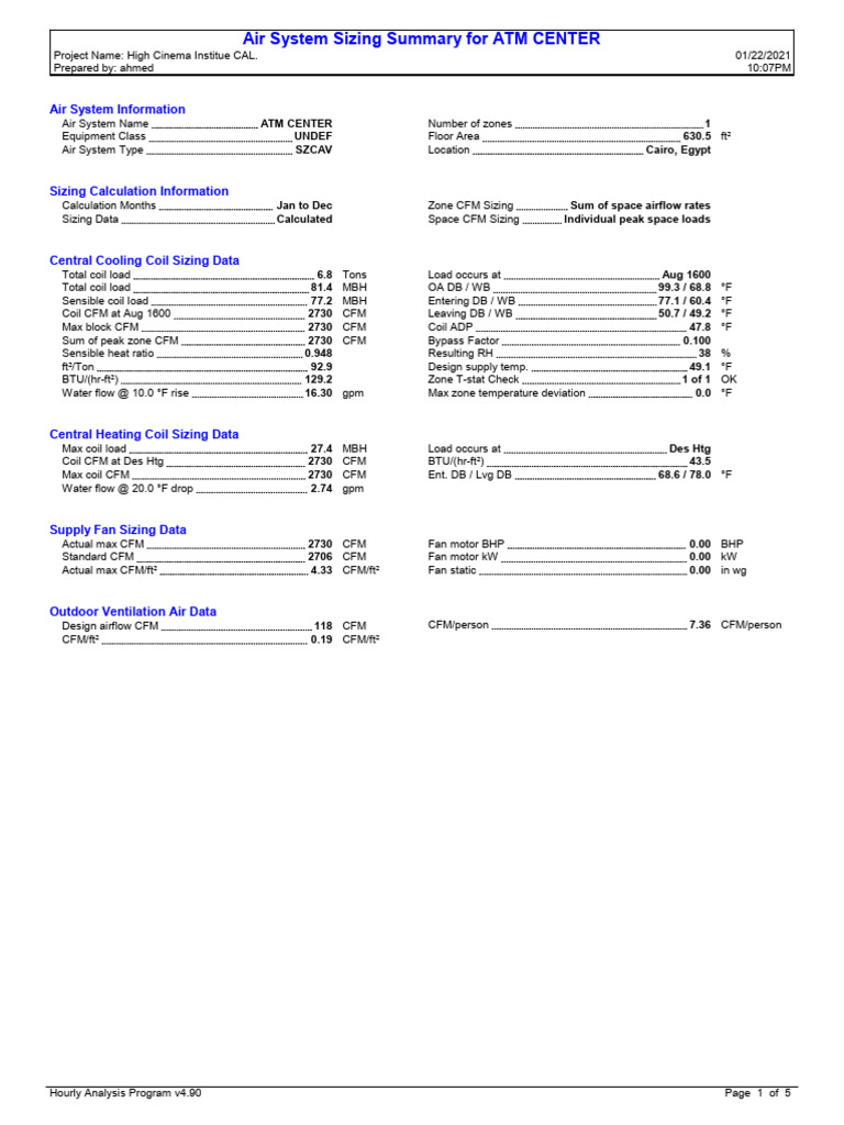 Atm Center | PDF | Ventilation (Architecture) | Continuum Mechanics